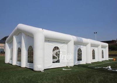 China 12x8m Rectangle White Wedding Party Inflatable Tent with Big Windows PVC Tarpaulin for sale