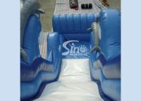 China 6.0m Outdoor Commercial Inflatable Water Slide Three Dolphins 0.55mm PVC Tarpaulin for sale