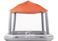 China 8'x8' enclosed airtight inflatable floating tent made of drop stitch material for water camping for sale