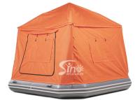 China 8'x8' enclosed airtight inflatable floating tent made of drop stitch material for water camping for sale