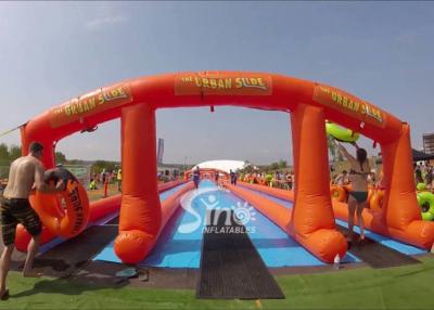 China 1000ft Commercial Double Lane Inflatable Water Slip N Slide 610g PVC for Outdoor Parties for sale