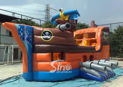 China Commercial Inflatable Pirate Ship Bounce Slide 8m with Basketball Hoop for Kids Party for sale