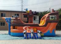 China Commercial Inflatable Pirate Ship Bounce Slide 8m with Basketball Hoop for Kids Party for sale