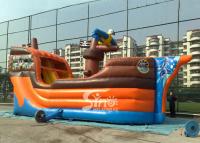 China Commercial Inflatable Pirate Ship Bounce Slide 8m with Basketball Hoop for Kids Party for sale