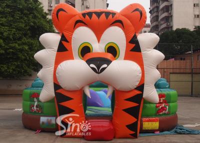China Indoor Inflatable Bouncy Castle 25x18ft Tiger Theme Lead Free Material for Family Backyards for sale