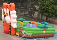 China Indoor Inflatable Bouncy Castle 25x18ft Tiger Theme Lead Free Material for Family Backyards for sale