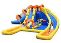 China Kids Water Inflatable Jumping Castle Slide 3 Lanes 9m x 7m x 5m Lead Free PVC Tarpaulin for sale