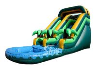 China Summer Parties Coconut Tree Inflatable Water Slide With Pool For Kids for sale