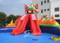 China Giant Inflatable Water Park with Dragon Slide 20m Pool 8m High for Commercial Use for sale