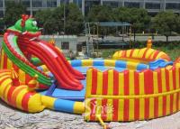 China Giant Inflatable Water Park with Dragon Slide 20m Pool 8m High for Commercial Use for sale