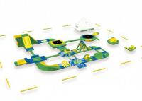 China 40x32m Giant Inflatable Floating Water Park with Iceberg Spinner and Seesaw for Kids and Adults for sale