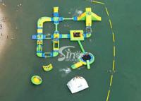 China 40x32m Giant Inflatable Floating Water Park with Iceberg Spinner and Seesaw for Kids and Adults for sale