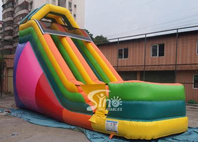 China 19' custom made colorful inflatable dry slide with lead free material for sale