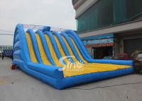 China 6 Lane Giant Inflatable Adult Slide 15m Long for Outdoor Mud Run Adventure Commercial Use for sale