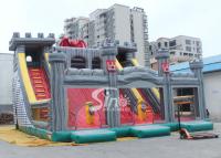 China 12x10m commercial kids giant inflatable medieval castle slide with tunnel N obstacle course from Sino Inflatables for sale