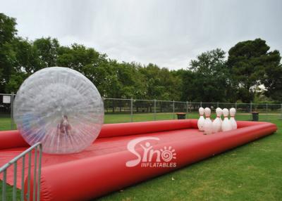 China Commercial Inflatable Human Bowling Game 10x5.5m with Zorb Ball and Race Track for sale