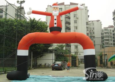 China Custom 8m x 4m Outdoor Christmas Santa Claus Inflatable Arch for Advertising Events for sale