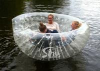 China 3 Person Inflatable Water Zorbing Ball 2m Bowl Shape Transparent Floating Sofa for Pool Outdoor Fun for sale