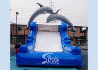 China 5m High Dolphin Kids Inflatable Water Slide with Pool EN14960 Certified 9.3x3.6m for sale