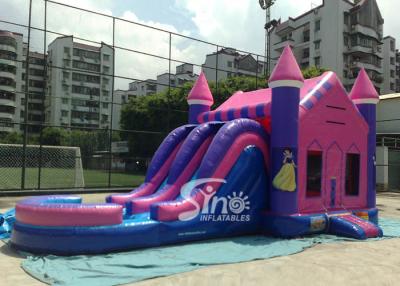 China Commercial Double Lane Inflatable Bouncy House 9.8m with Slide Basketball Ring and Water Pool for Kids Parties for sale