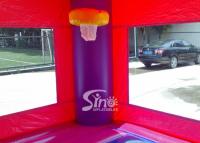 China Commercial Double Lane Inflatable Bouncy House 9.8m with Slide Basketball Ring and Water Pool for Kids Parties for sale