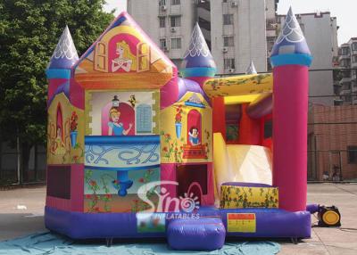 China Commercial Grade Kids Inflatable Princess Castle with Slide and Basketball 610g PVC for sale