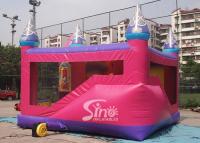 China Commercial Grade Kids Inflatable Princess Castle with Slide and Basketball 610g PVC for sale