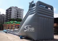 China 71ft Commercial Inflatable Water Slide with Pool and 2 Dolphins for Outdoor Use for sale