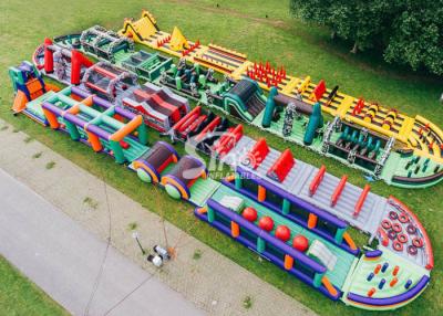 China 185 Meters Long Big Adults Inflatable Obstacle Course Course From Guangzhou Inflatables Factory for sale