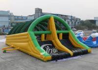 China 15x8m Giant Adults Inflatable Obstacle Course With Slide For Challenge Run In Mud Run Events for sale