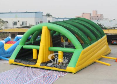 China 15x8m Giant Adults Inflatable Obstacle Course With Slide For Challenge Run In Mud Run Events for sale