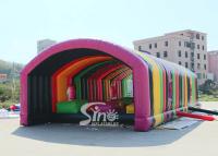China 13x6m Rainbow Stone Hop Inflatable Obstacle Course Race For Inflatable 5K Or Mud Run for sale