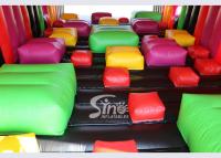 China 13x6m Rainbow Stone Hop Inflatable Obstacle Course Race For Inflatable 5K Or Mud Run for sale