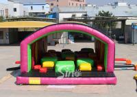 China 13x6m Rainbow Stone Hop Inflatable Obstacle Course Race For Inflatable 5K Or Mud Run for sale