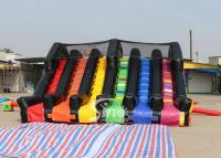 China 6 Lane Color Run Inflatable Obstacle Course with 2 Hill Slides for 5K Sports Activities for sale