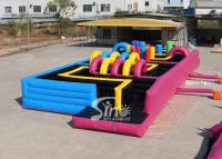 China 16x6m Inflatable Maze Obstacle Course Double Lane for Kids Adults Outdoor Sports Events for sale