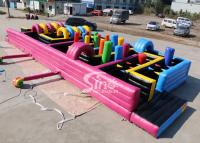 China 16x6m Inflatable Maze Obstacle Course Double Lane for Kids Adults Outdoor Sports Events for sale