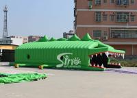 China 13x6m Big Crocodile Adults Inflatable Obstacle Course With Top Tent Covered For Outdoor Color Run for sale