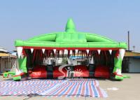 China 13x6m Big Crocodile Adults Inflatable Obstacle Course With Top Tent Covered For Outdoor Color Run for sale