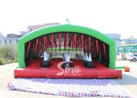 China 13x6m Big Crocodile Adults Inflatable Obstacle Course With Top Tent Covered For Outdoor Color Run for sale
