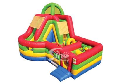 China Commercial Grade Kids Mega Bounce Inflatable Obstacle Course 5.1x7.5x5.1m 610g/m2 PVC for sale