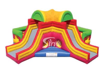 China Commercial Mega Bounce Kids Inflatable Obstacle Course With Dual Slide From Sino Inflatables for sale