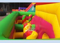 China Commercial Mega Bounce Kids Inflatable Obstacle Course With Dual Slide From Sino Inflatables for sale