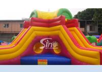China Commercial Mega Bounce Kids Inflatable Obstacle Course With Dual Slide From Sino Inflatables for sale