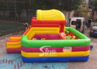 China Commercial Mega Bounce Kids Inflatable Obstacle Course With Dual Slide From Sino Inflatables for sale