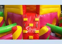 China Commercial Mega Bounce Kids Inflatable Obstacle Course With Dual Slide From Sino Inflatables for sale