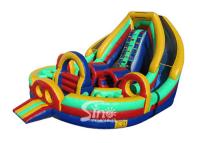 China Outdoor Commercial Grade Kids Big Inflatable Obstacle With Double Slide Fit For Inflatable Rental for sale