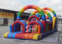 China Commercial Grade Rainbow Kids Inflatable Obstacle Course Form Sino Inflatables for sale