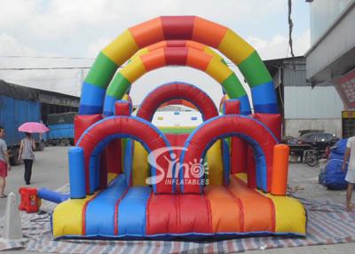 China Commercial Grade Rainbow Kids Inflatable Obstacle Course Form Sino Inflatables for sale