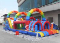 China Commercial Grade Rainbow Kids Inflatable Obstacle Course Form Sino Inflatables for sale